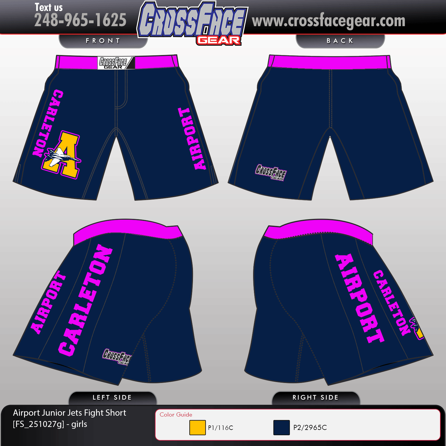 Airport Junior Jets Full Sublimated Fight Shorts (GIRLS) – crossfaceGEAR