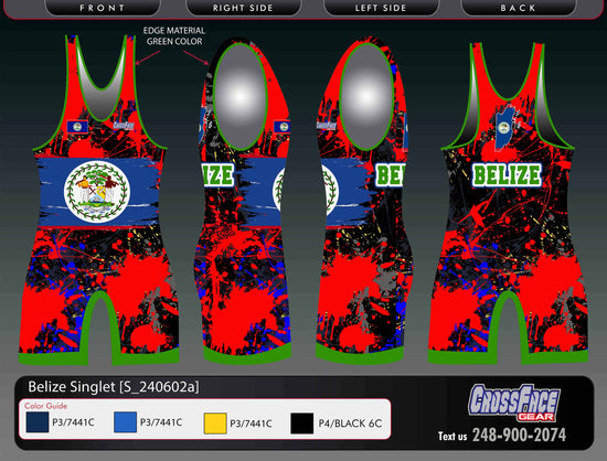 Belize Full Sublimated Singlet – crossfaceGEAR