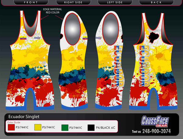 Ecuador Full Sublimated Singlet – crossfaceGEAR